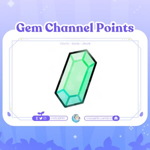 Green Gem Point Twitch Channel Point Emote Badges - Etsy