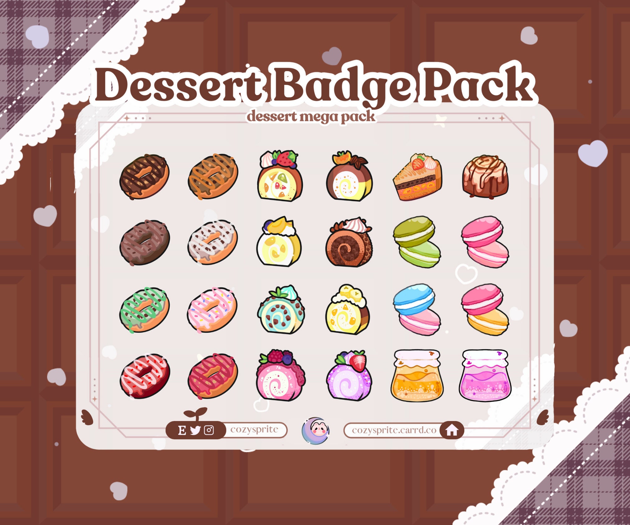 24x DESSERT BADGES BUNDLE | Badges Pack | Reward Badges | Bit Badges ...