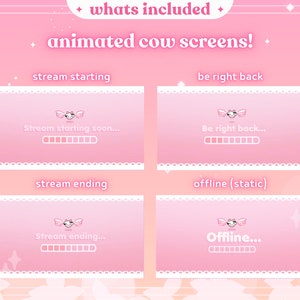 Strawberry Cow Overlay Pack | Animated Stream Overlay Pack | Twitch ...