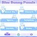 60 Cute Bunny Panels Cute Blue Simple Kawaii - Etsy