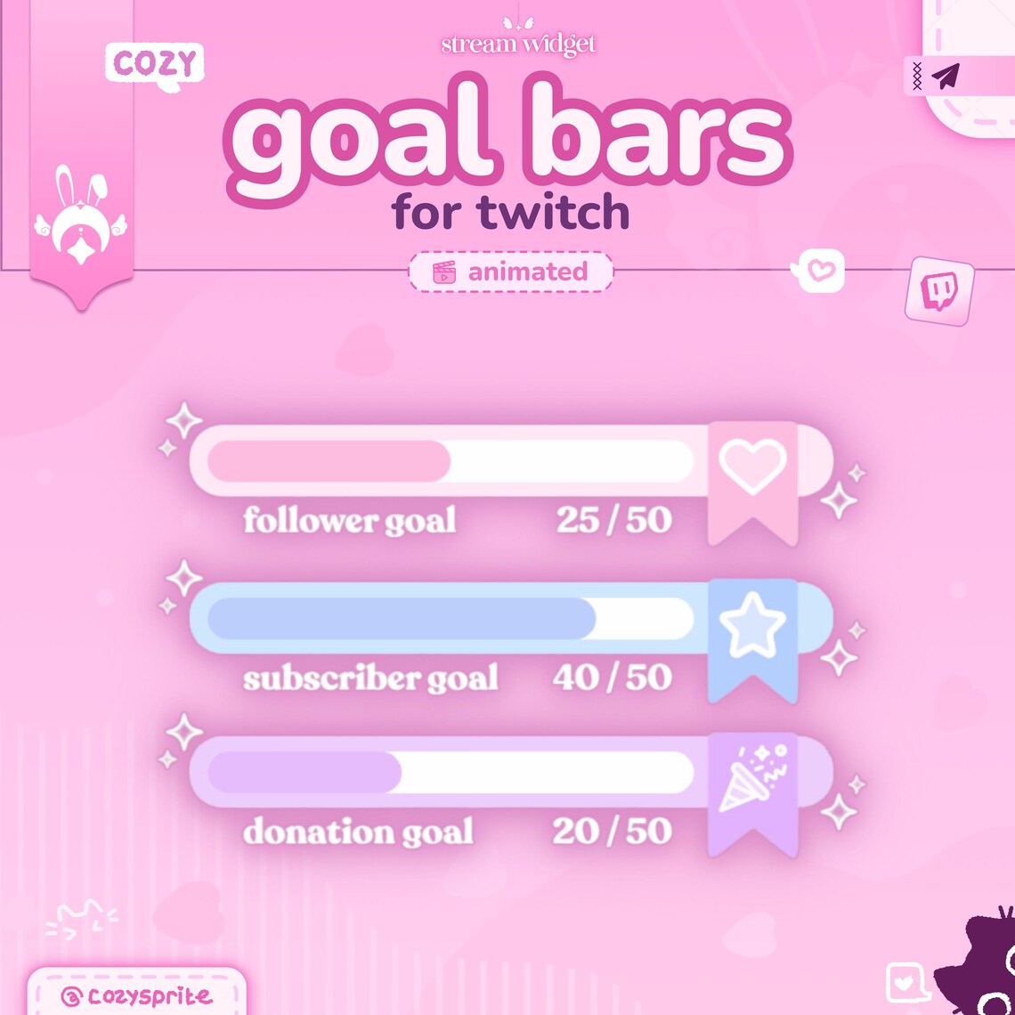 Goal Bar Widget Alert Goal Widget Streamelements Widget Customizable ...