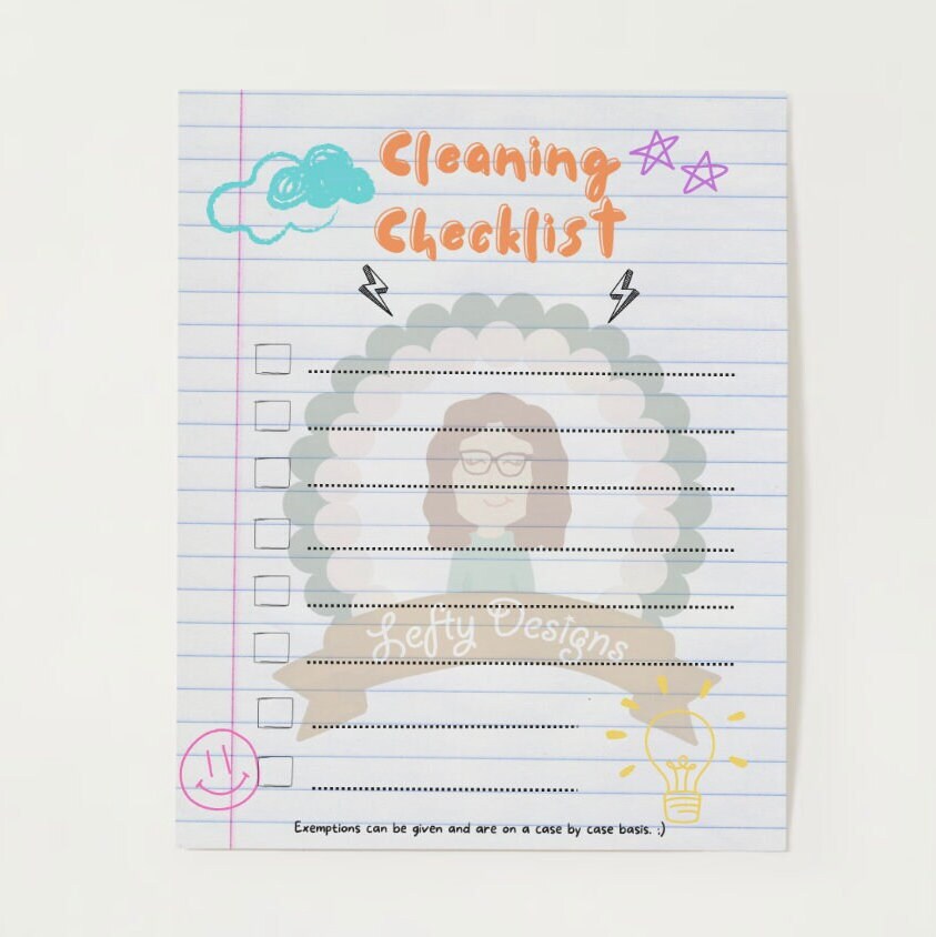 Kid's Cleaning Checklist Canva Template - Etsy
