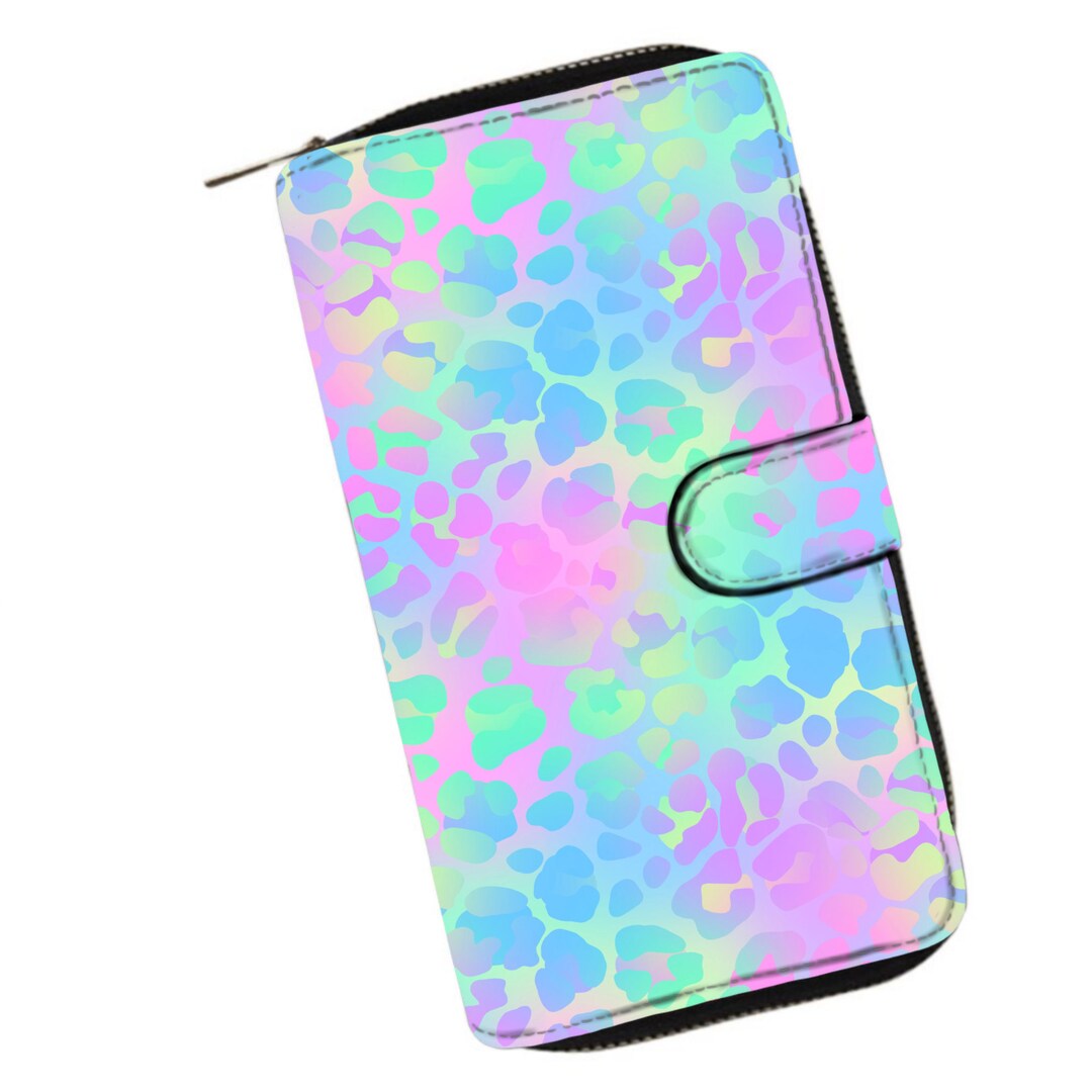 Luxury Custom Long Wallets for Women Pastel Blur Leopard - Etsy