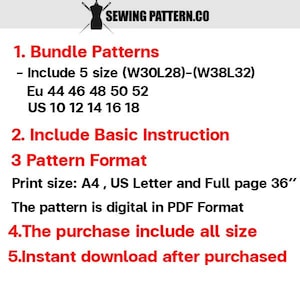 Boot Cut Denim Jeans for Men’s Sewing Pattern Pdf. Size (w30l28 ...