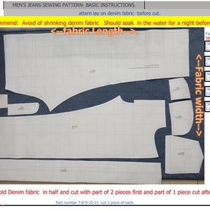 Boot Cut Denim Jeans for Men’s Sewing Pattern Pdf. Size (w30l28 ...