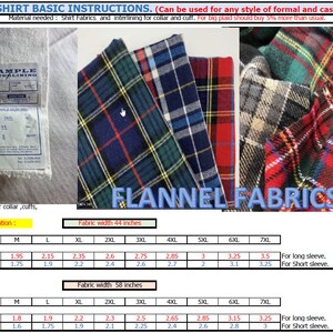 Big and Tall Plaid Flannel Shirt for Men. Sewing Pattern PDF. (3XL ...