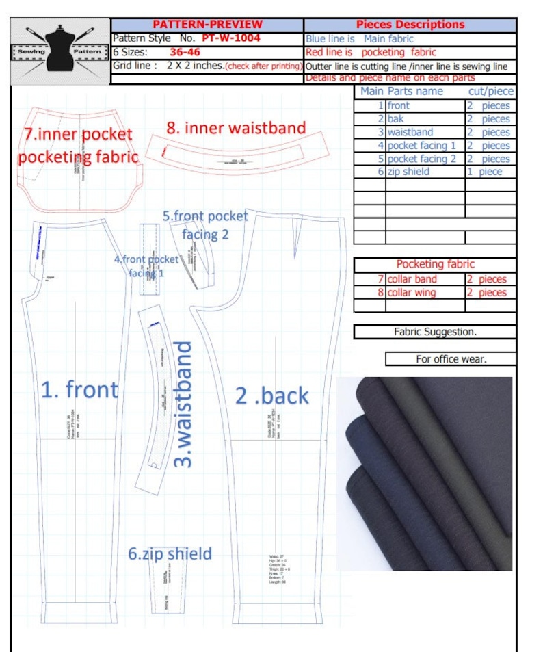Women's Pant Suit Sewing Patterns Pdf Size (8-18 US,36-46 EU) - Etsy
