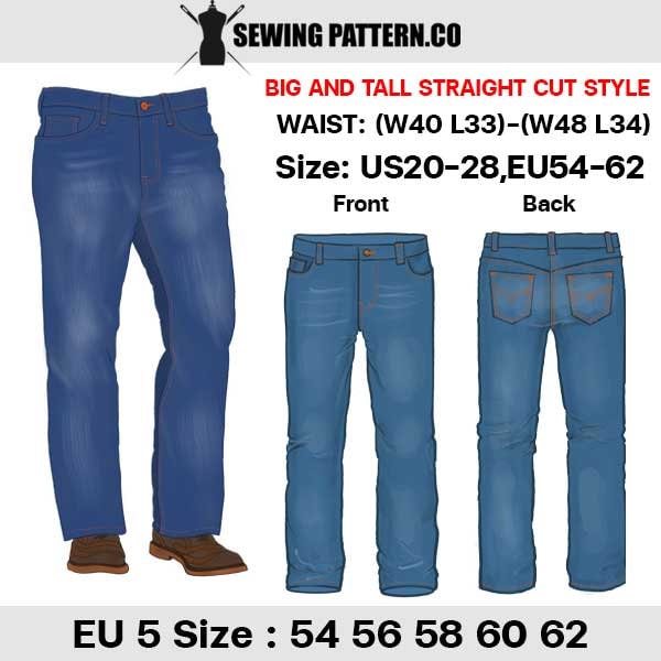 Mens Jeans Pattern - Etsy
