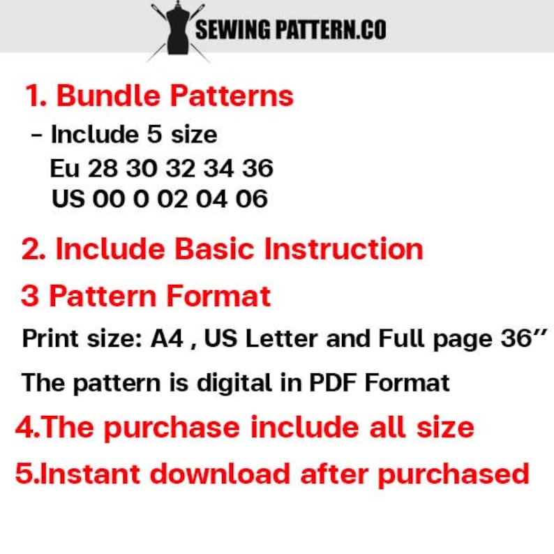 Bootcut Jeans for Women Sewing Pattern PDF | Waist 24-28 Inch (US Size ...