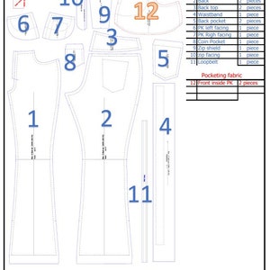 Bootcut Jeans for Women Sewing Pattern PDF | Waist 24-28 Inch (US Size ...