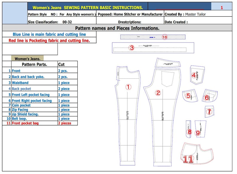 Bootcut Jeans for Women Sewing Pattern PDF Waist 29-34 Inch - Etsy