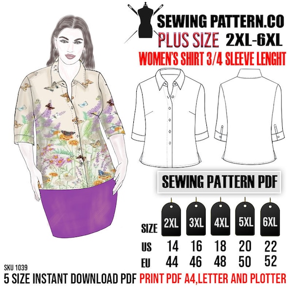 Plus Size Sewing Patterns for Women - Etsy