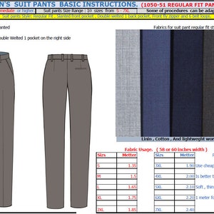 Big and Tall Men's Suit Pants Regular Fit. ( Size 3XL - 7XL Waist From ...
