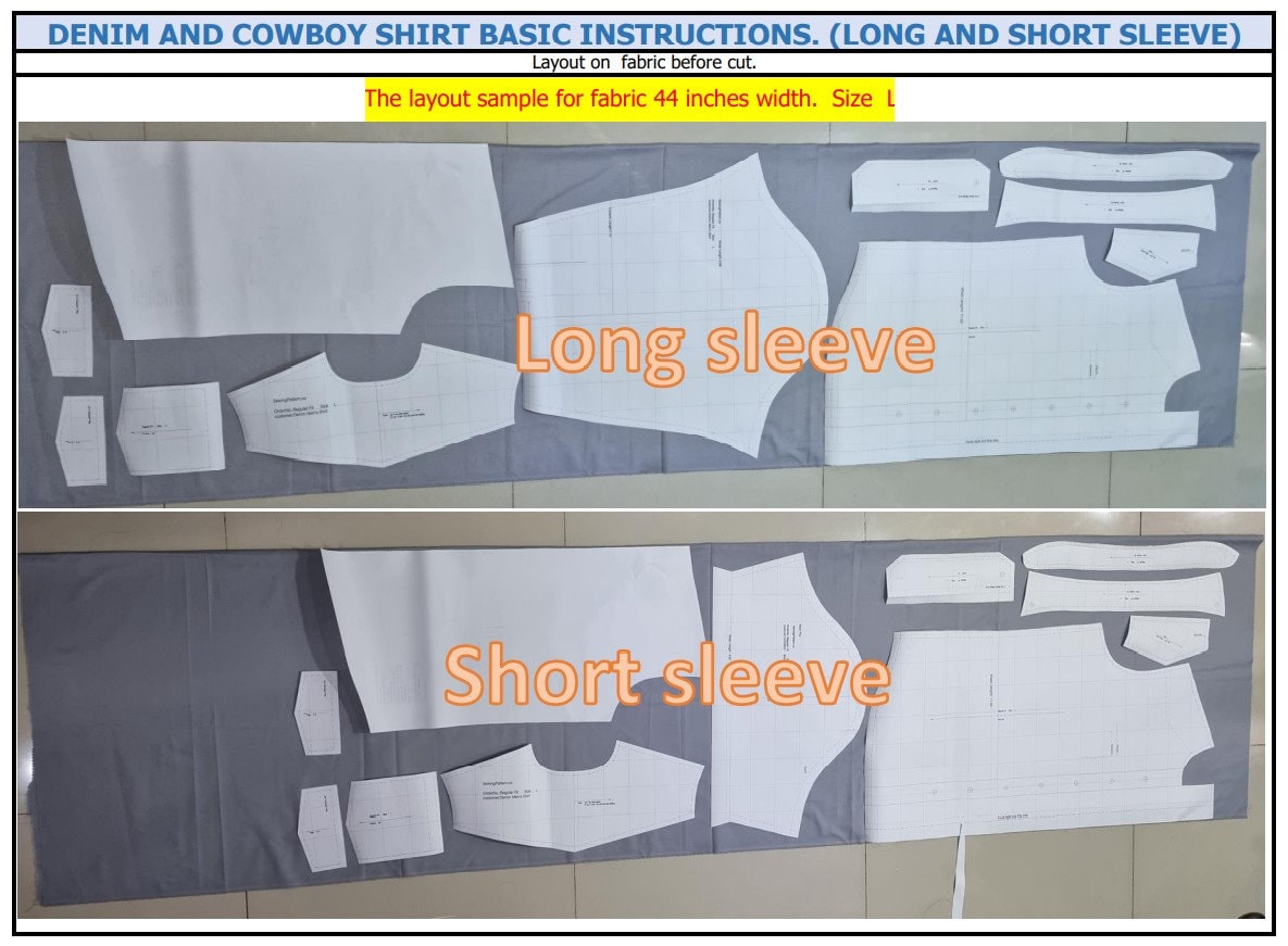 Denim Western Long Sleeve Dress Shirt Sewing Pattern PDF FOR - Etsy