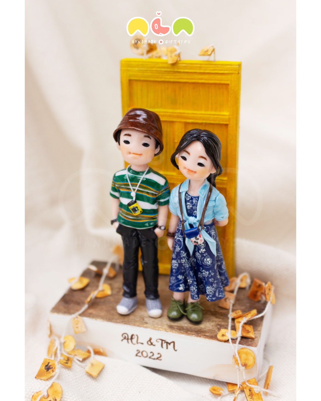 Handmade Custom Clay Figurine With Background | Personalized Sculpture ...