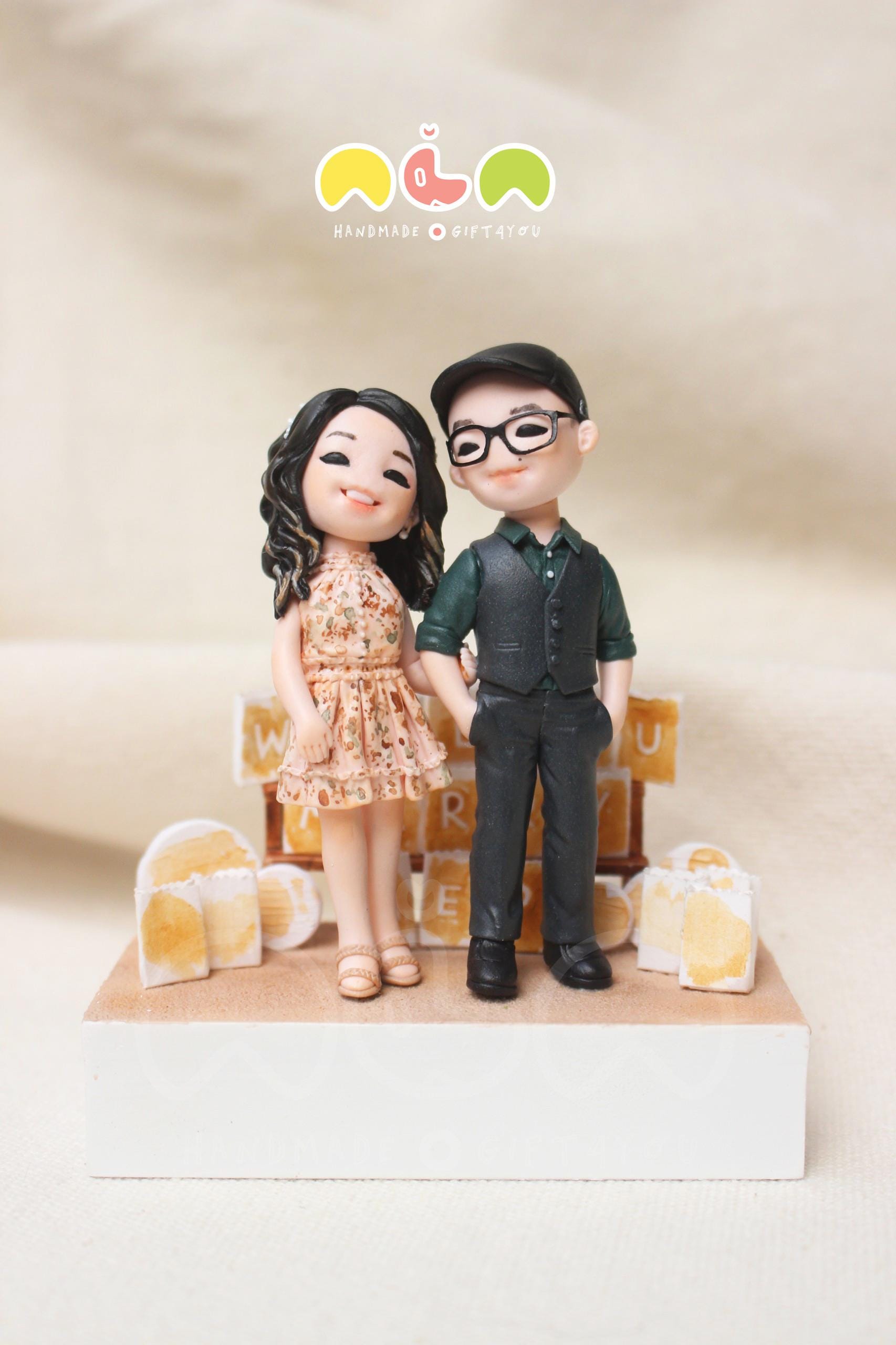 Handmade Clay Figure: Personalized Chibi Miniature, Memorial Gift - Etsy