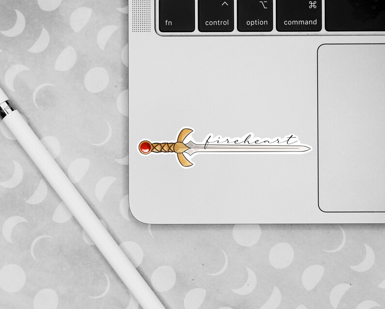 Fireheart Goldryn Sword Throne of Glass Aelin sticker decal | Etsy