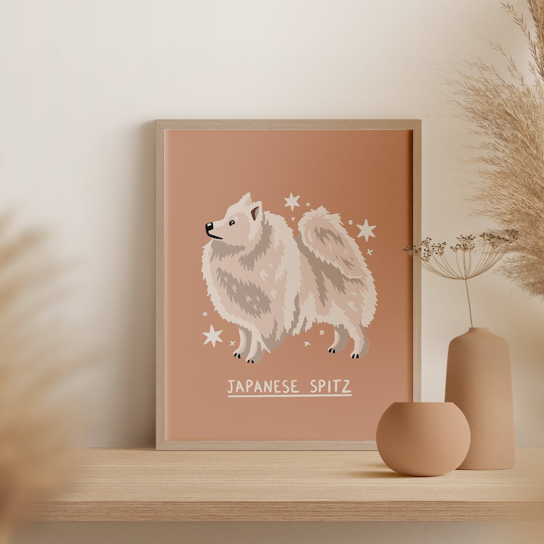 Japanese Spitz Art Print: Dog Breed Illustration (digital Download) - Etsy
