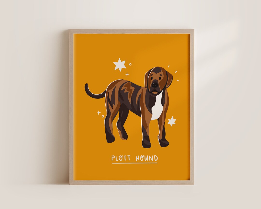 Plott Hound | Digital Art Print Download | A3 Printable | Dog Breed Art ...