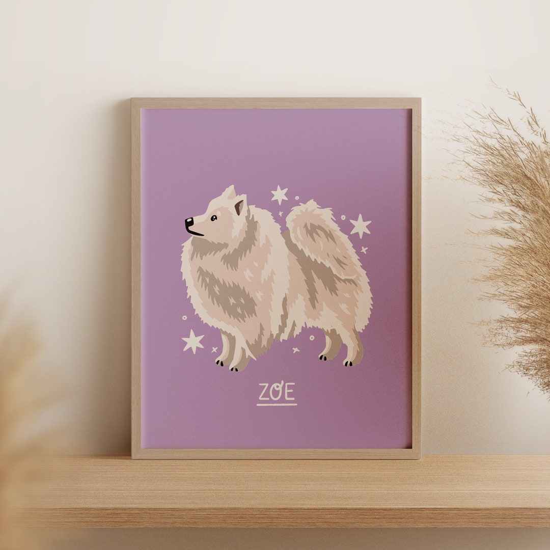 Personalized Japanese Spitz Art Print: A3 Dog Portrait (digital ...