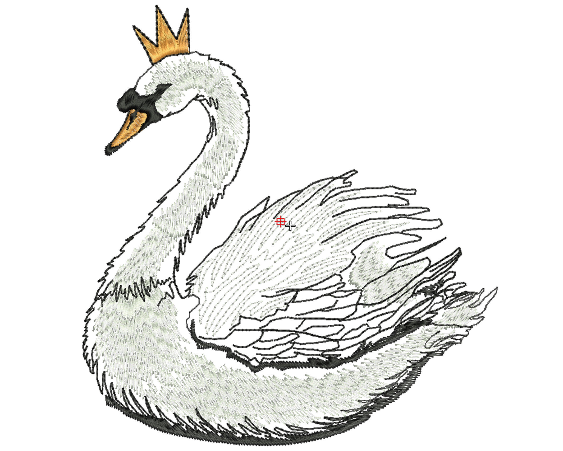 Machine embroidery design swan. Embroidery in digital format. | Etsy