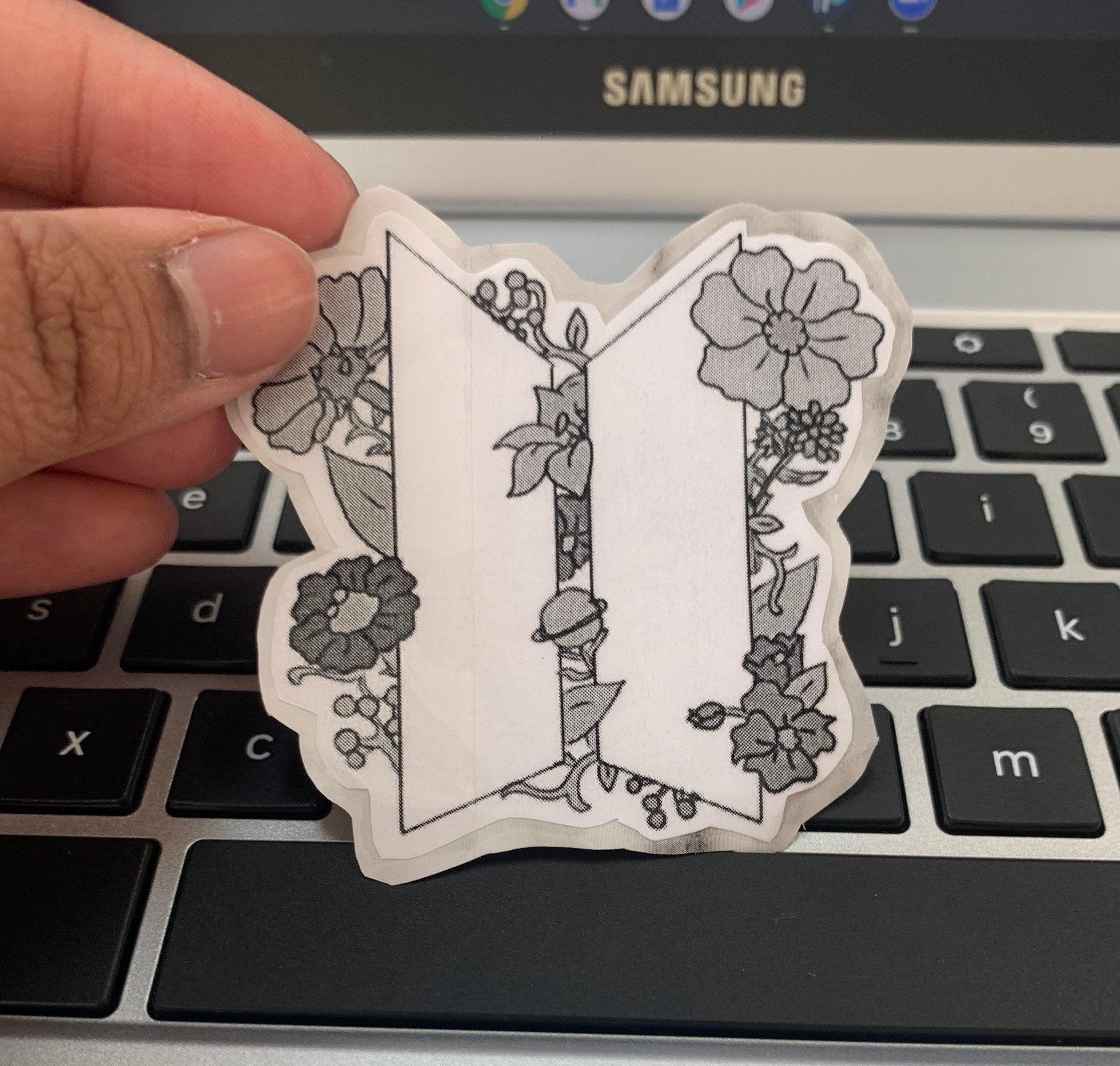 BTS Floral Logo Sticker BTS Logo BTS Floral Logo Stickers | Etsy México