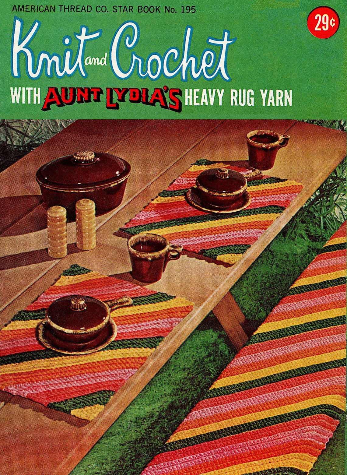 1960s Knit & Crochet With Aunt Lydias Heavy Rug Yarn 23 Crochet Pattern ...
