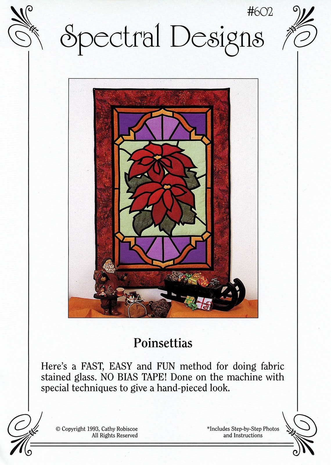 1993 Spectral Designs Poinsettia Quilt Wallhanging Pattern - Etsy