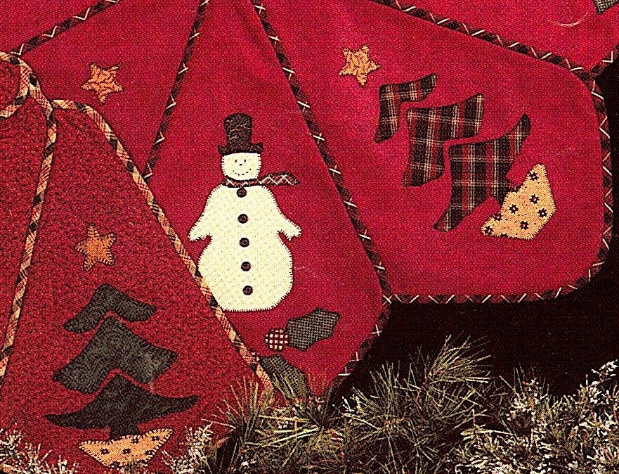 Thimbleberries Winter Wonderland Tree Skirt Snowman Appliqué Quilt E ...