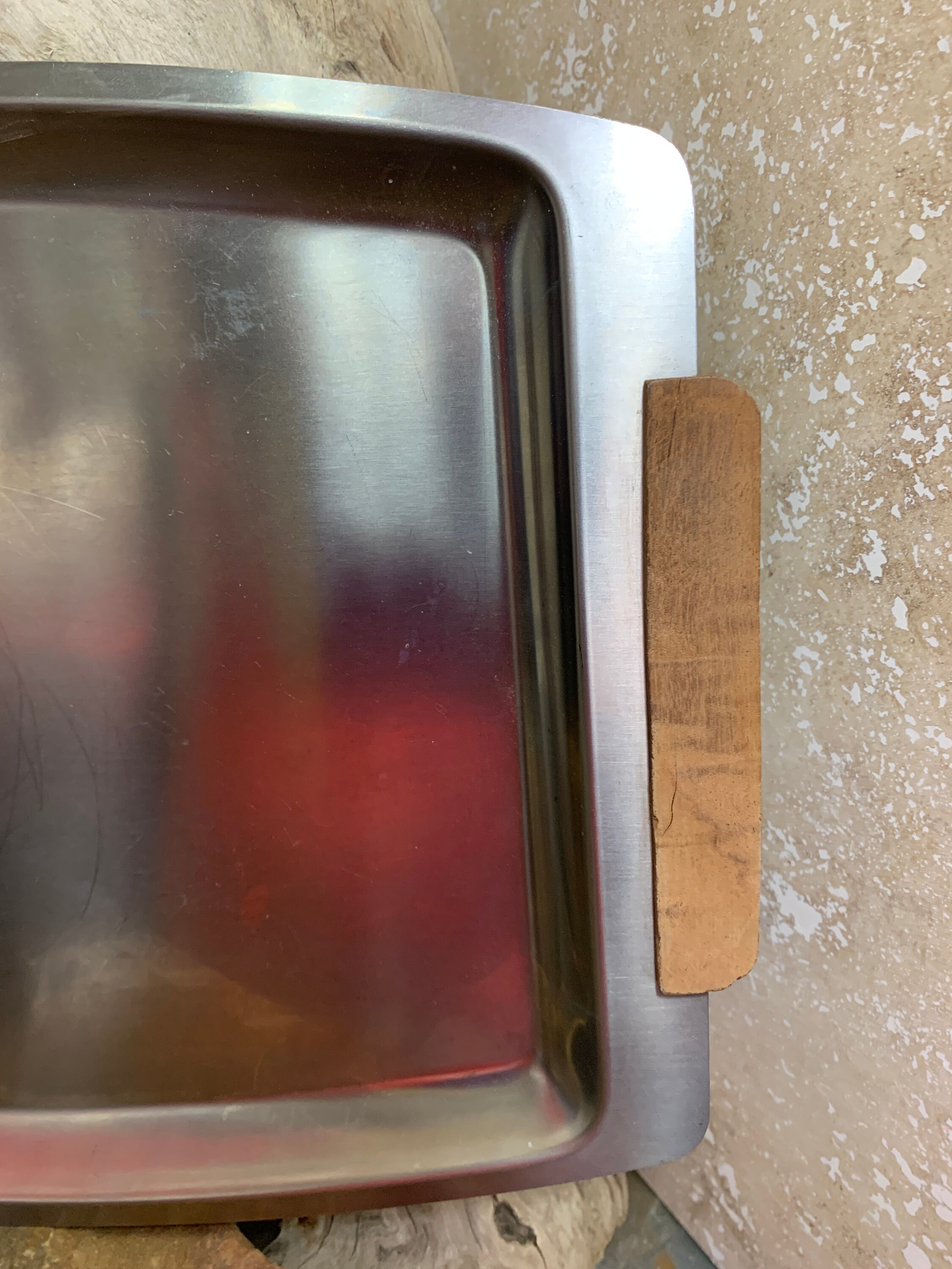 1960s Mid Century Stainless Steel & Wood Platter Japan Cheese - Etsy