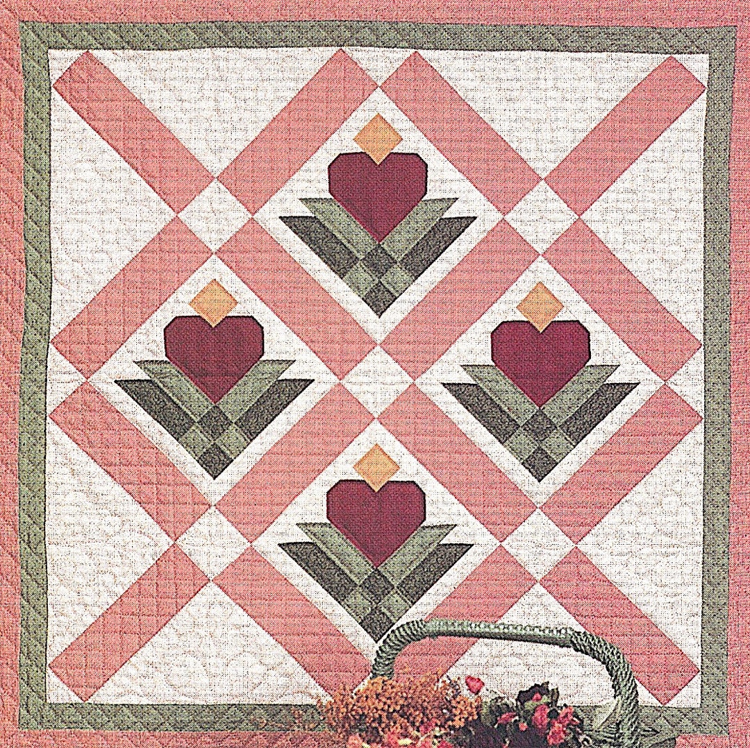 1992 Heart Blossom Quilt Design Quilt Pattern Instant Download PDF ...