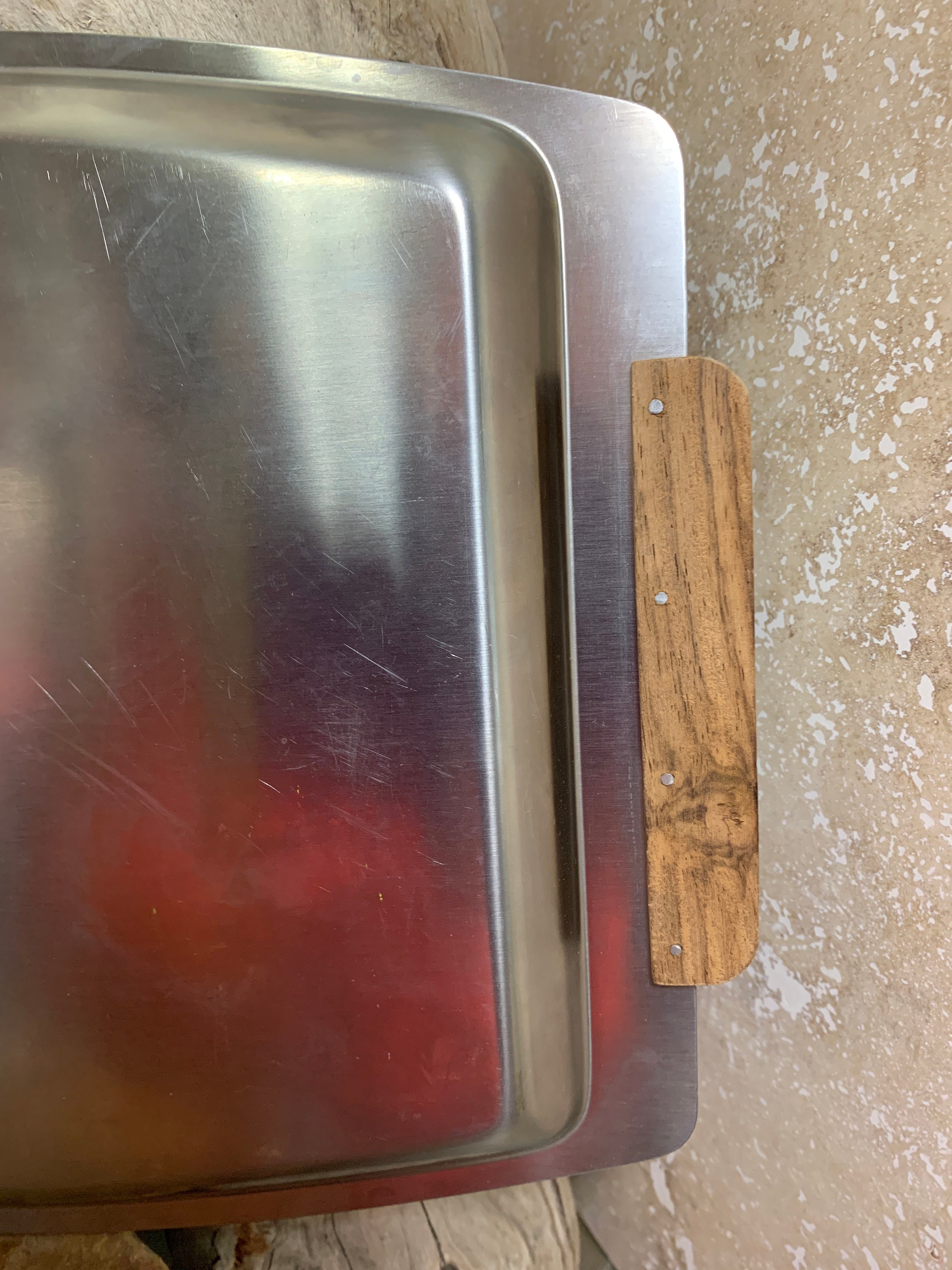 1960s Mid Century Stainless Steel & Wood Platter Japan Cheese - Etsy