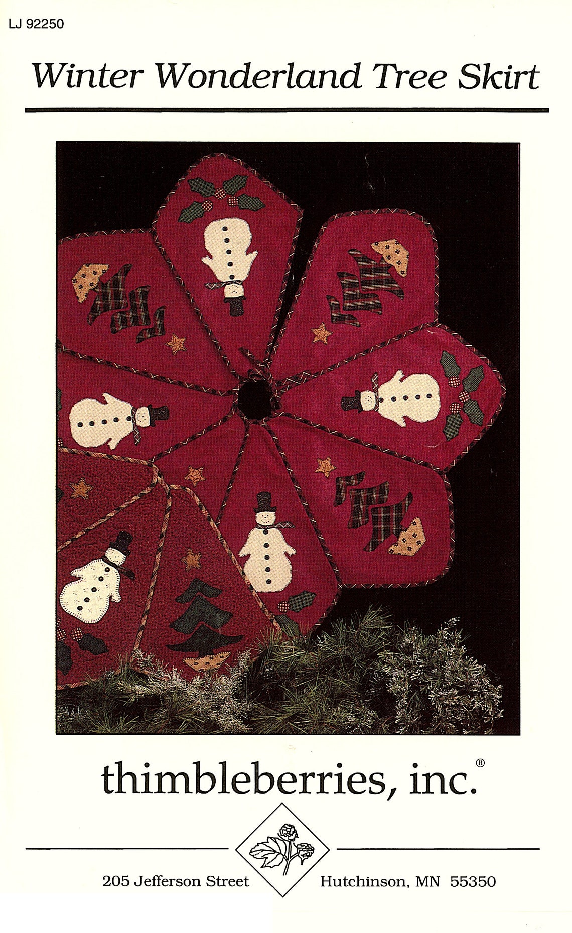 Thimbleberries Winter Wonderland Tree Skirt Snowman Appliqué Quilt E ...