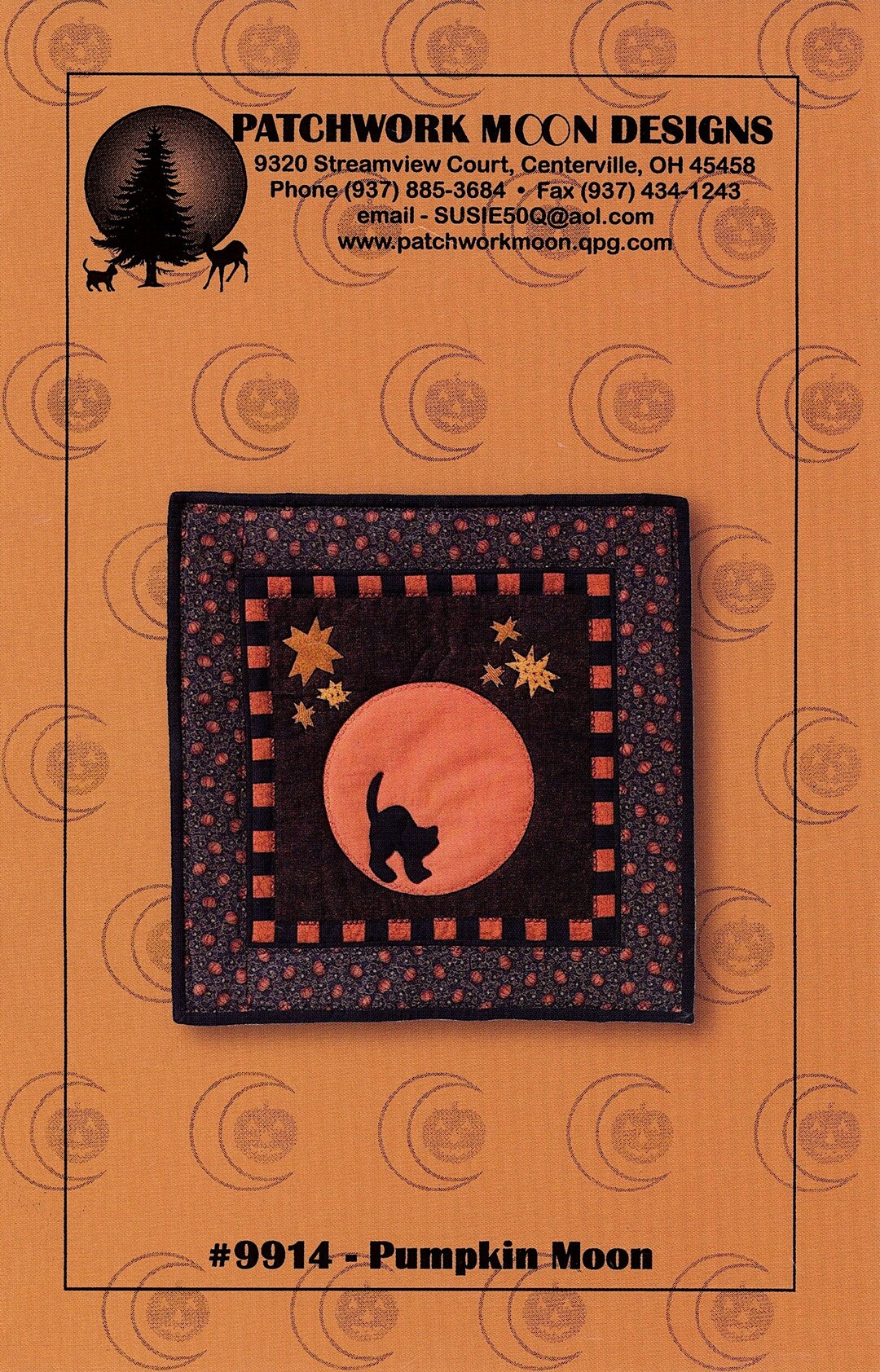 Patchwork Moon Designs #9914 Pumpkin Moon Quilt PDF Pattern Download ...