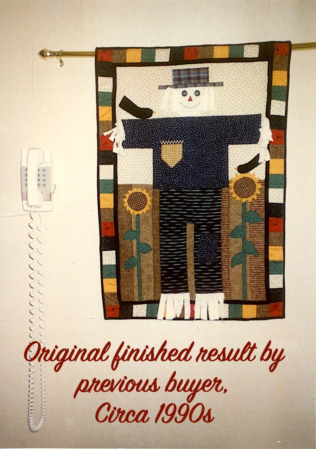 1994 Harvest Scarecrow Debbie Mumm Wallhanging Quilt Design Log Cabin ...