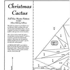 1997 Christmas Cactus Quilt Design Quilt Pattern Instant Download PDF ...