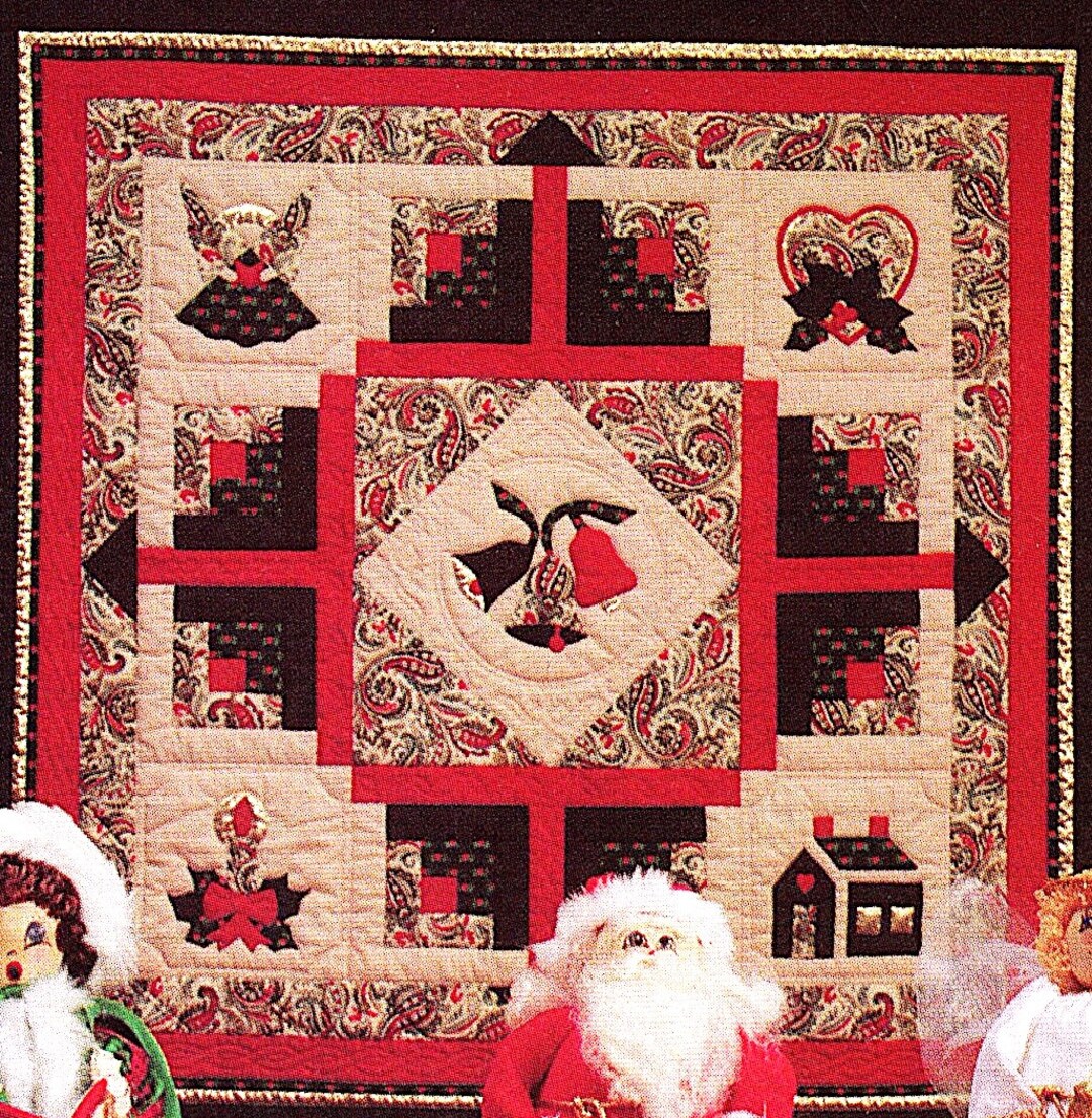 1992 Danish Yuletide Log Cabin Appliqué Quilt in A Day Design Quilt ...
