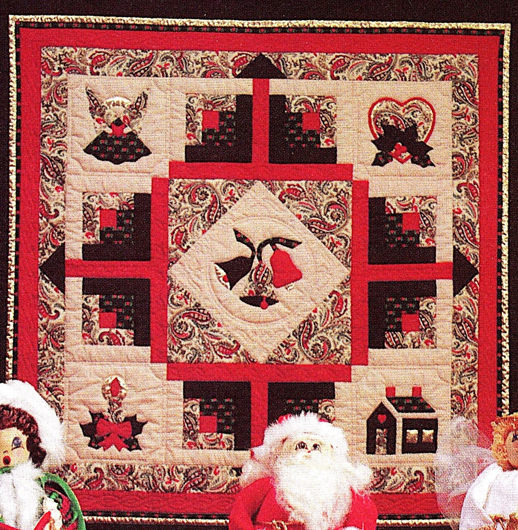 1992 Danish Yuletide Log Cabin Appliqué Quilt in A Day Design Quilt ...