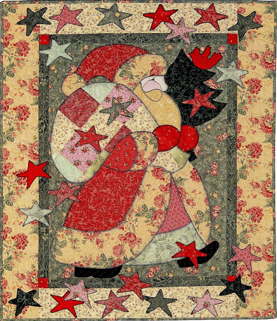 Old St Nick Quilt Wallhanging Design Quilt Pattern Instant Download PDF ...