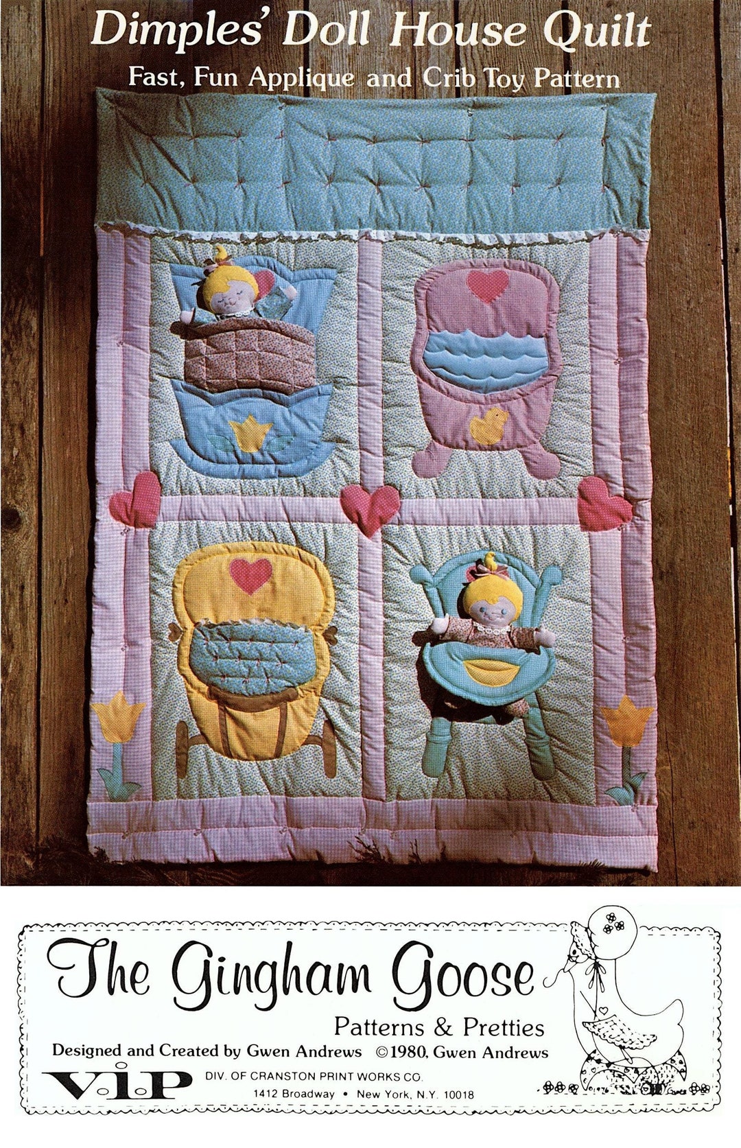 1980 Dimple’s Doll House Quilt Wall Hanging Gingham Goose Quilt Pattern ...