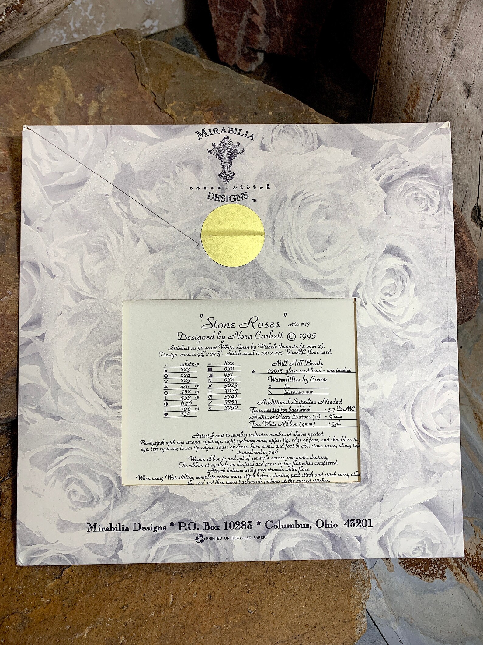 1995 Mirabilia Designs Stone Roses Cross-stitch Pattern Cross - Etsy