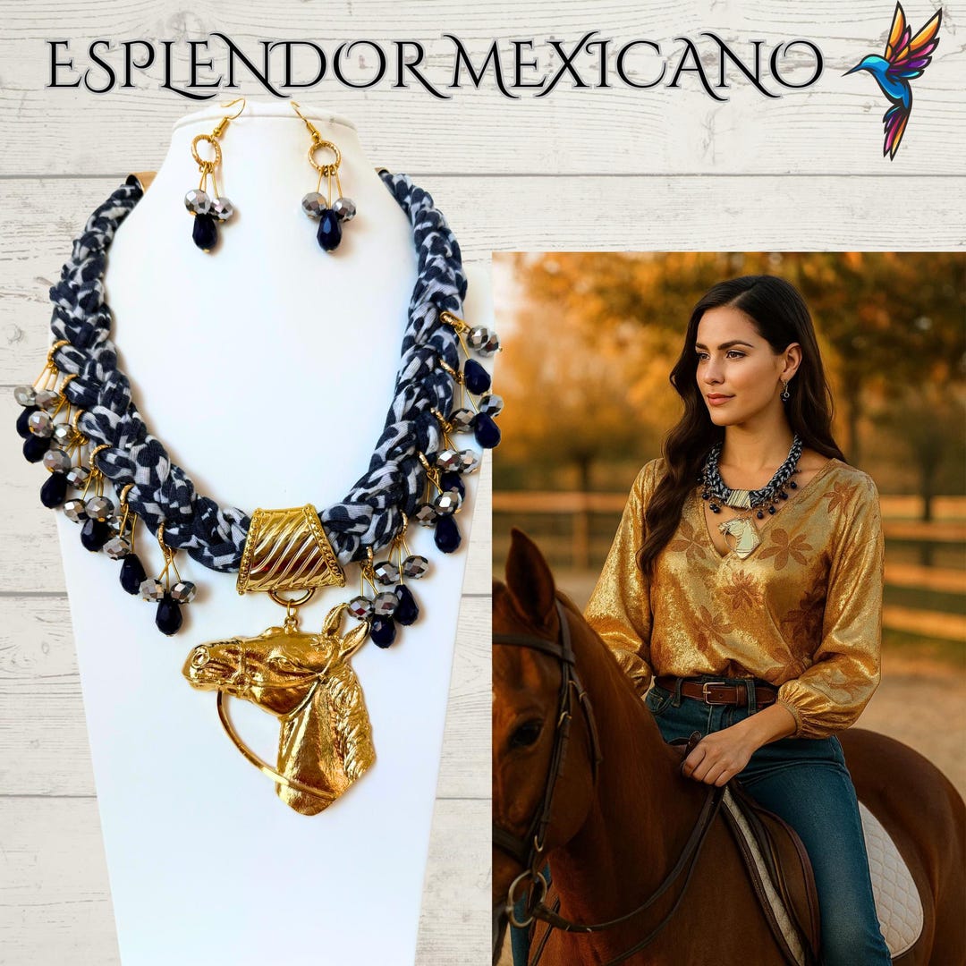 Mexican Artisanal Handmade Gold-plated Horse Pendant Necklace ...