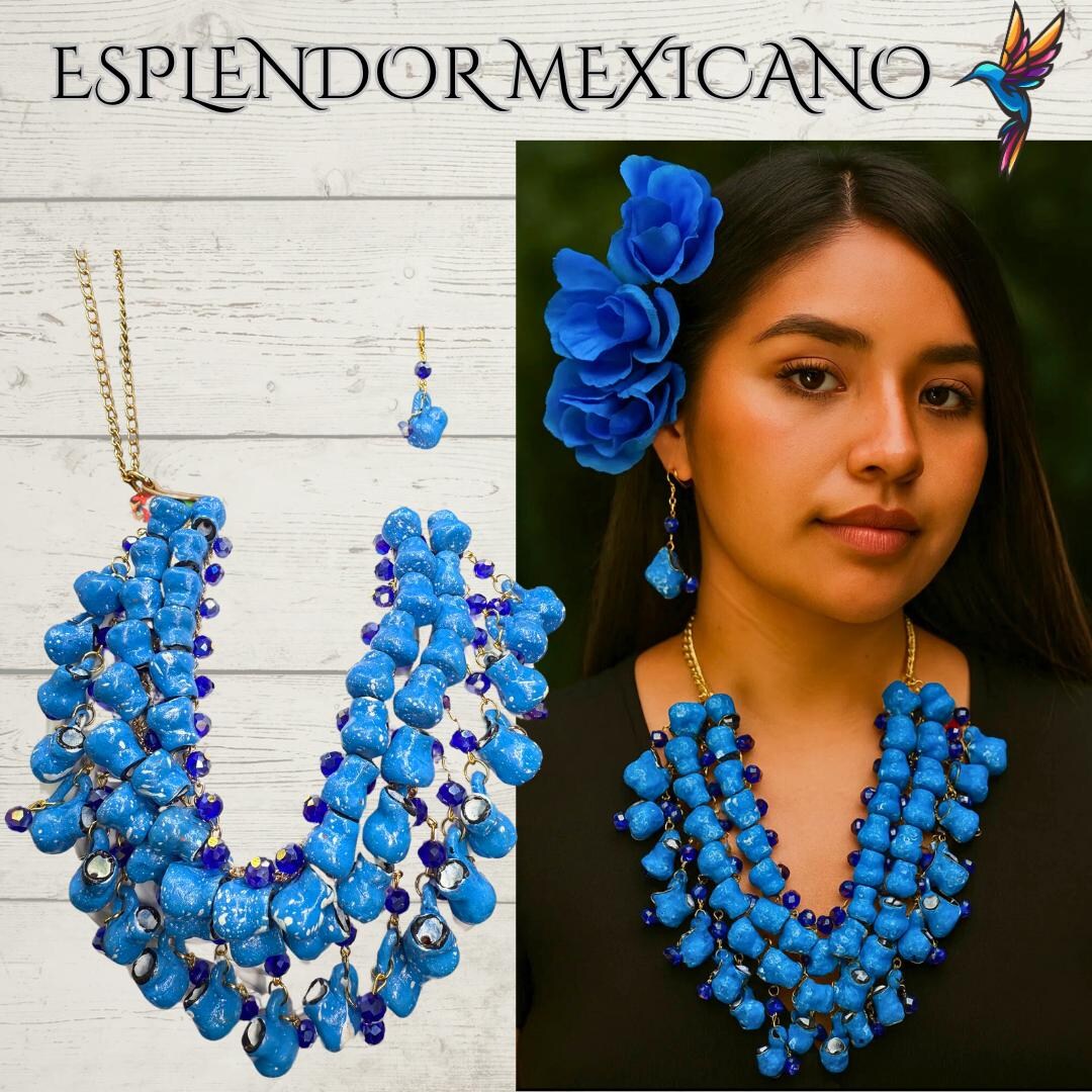 Mexican Artisanal Talavera Jarritos Jewelry Set/ Clay Necklace ...