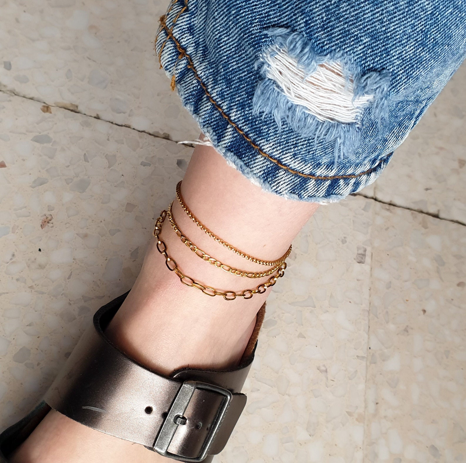 Gold Anklet Bracelet Gold Chain Anklet Gold Anklet for - Etsy