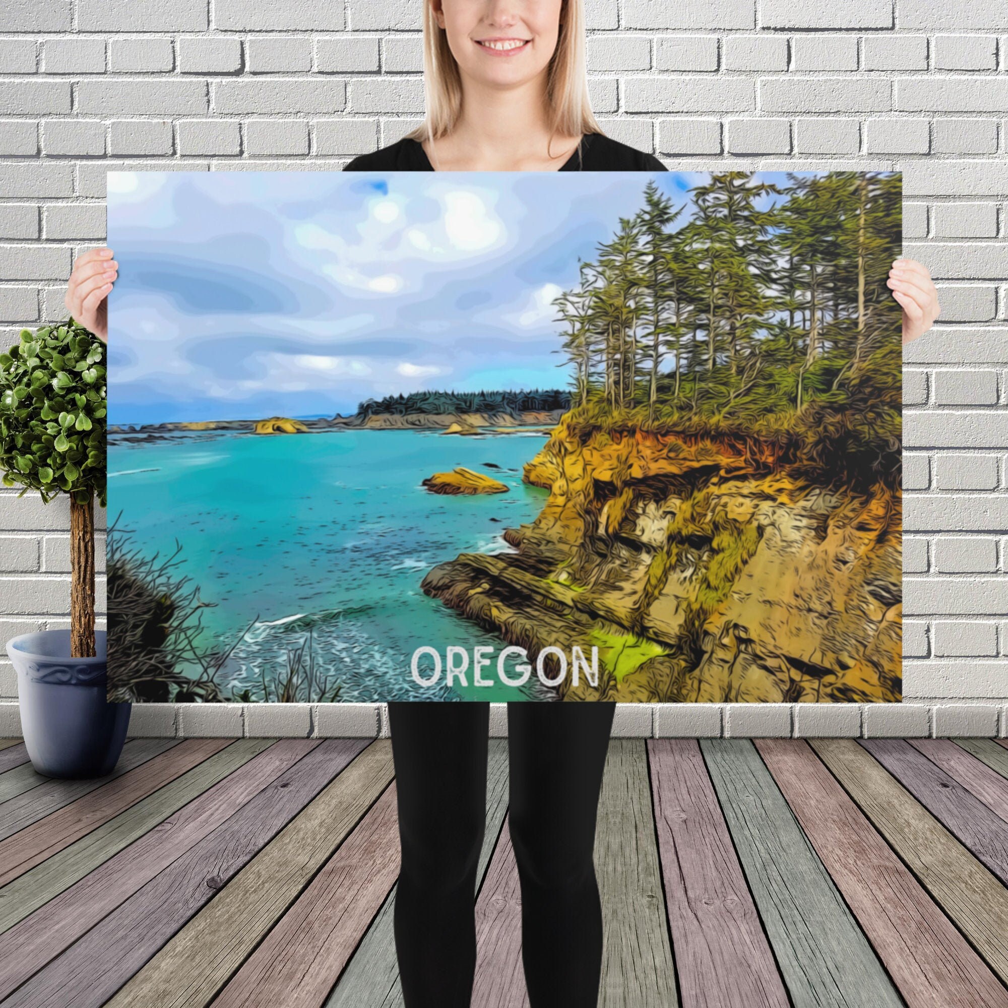 Oregon Coast Poster Oregon Wall Art Pacific Northwest Art | Etsy