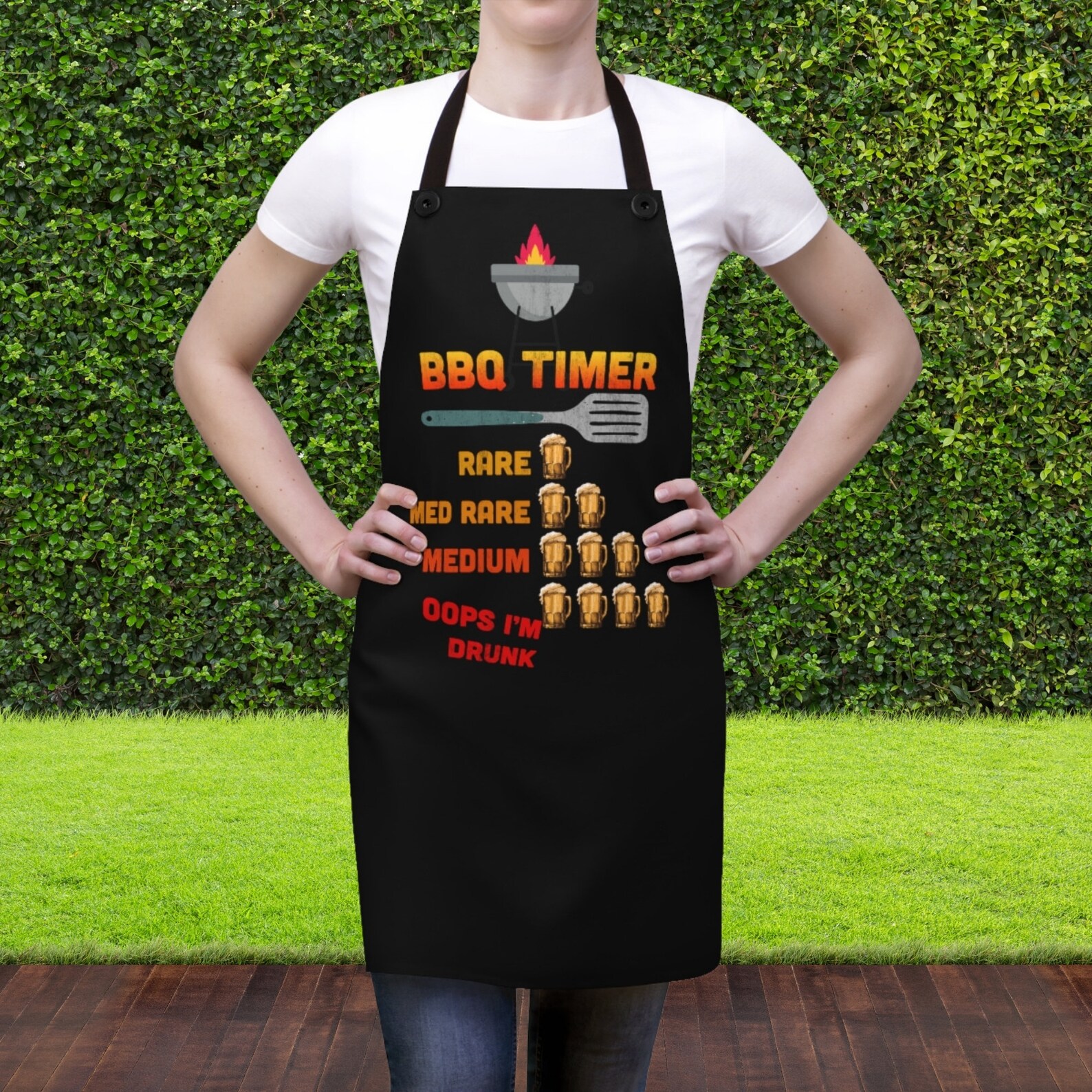 BBQ Timer Apron Funny BBQ Timer Beer Apron BBQ and Beer - Etsy