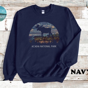 Acadia National Park Vintage Moose Unisex Sweatshirt - Etsy