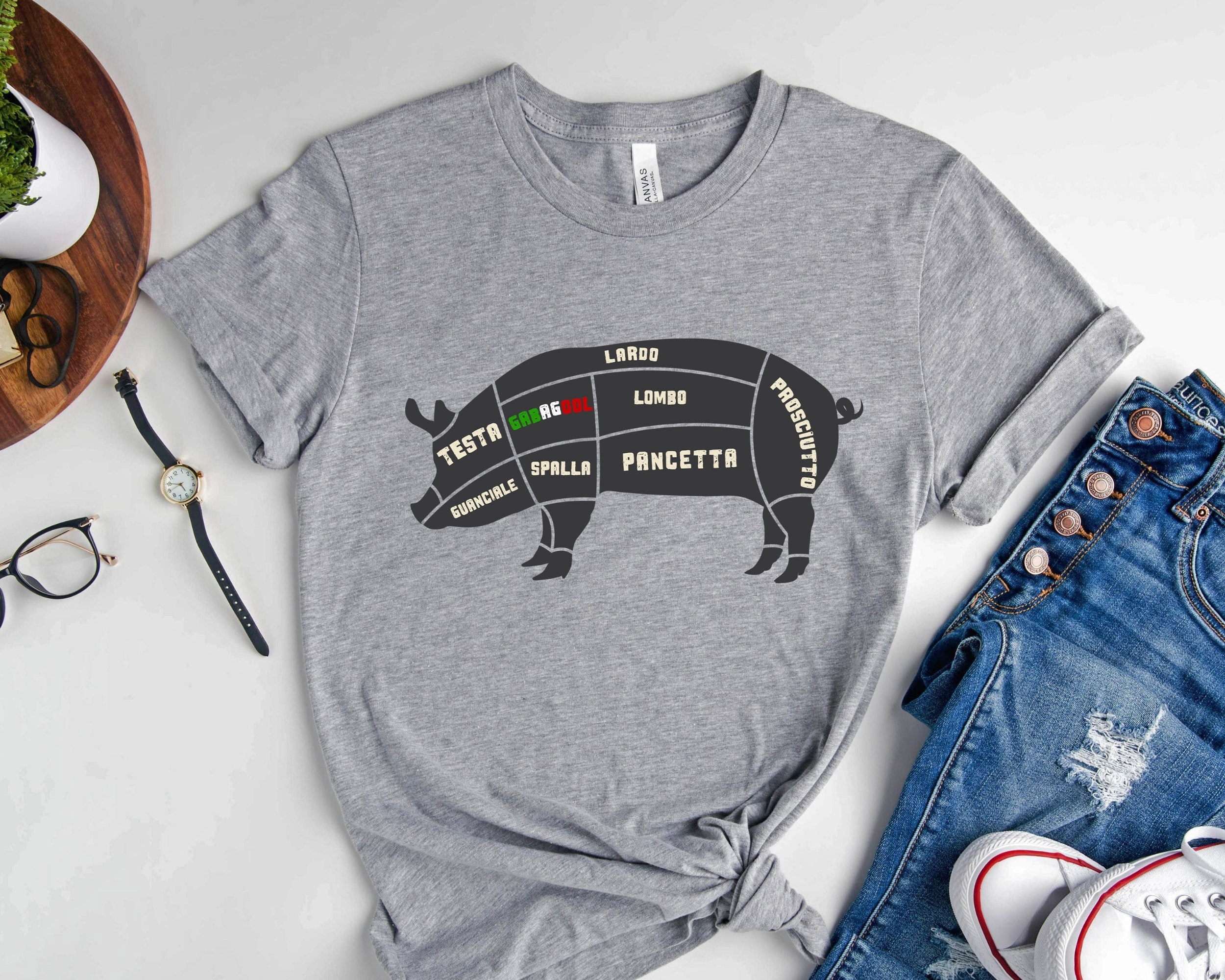 Gabagool Shirt Italian Pork Butcher Diagram Capicola Shirt - Etsy