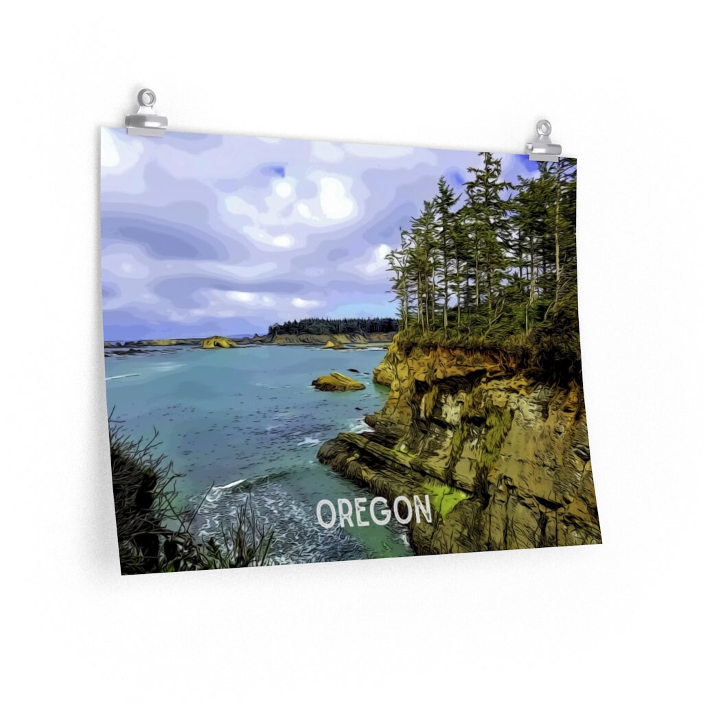 Oregon Coast Poster Oregon Wall Art Pacific Northwest Art | Etsy