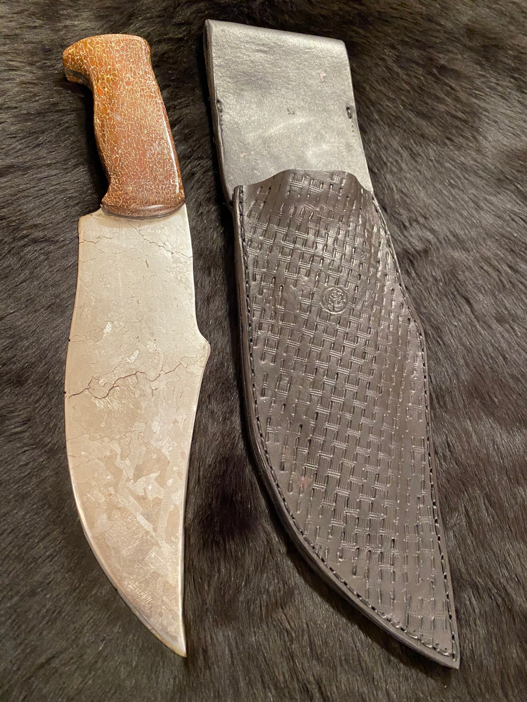 Meteorite Knife Bowie With Red Dinosaur Bone Handle Very Rare - Etsy ...